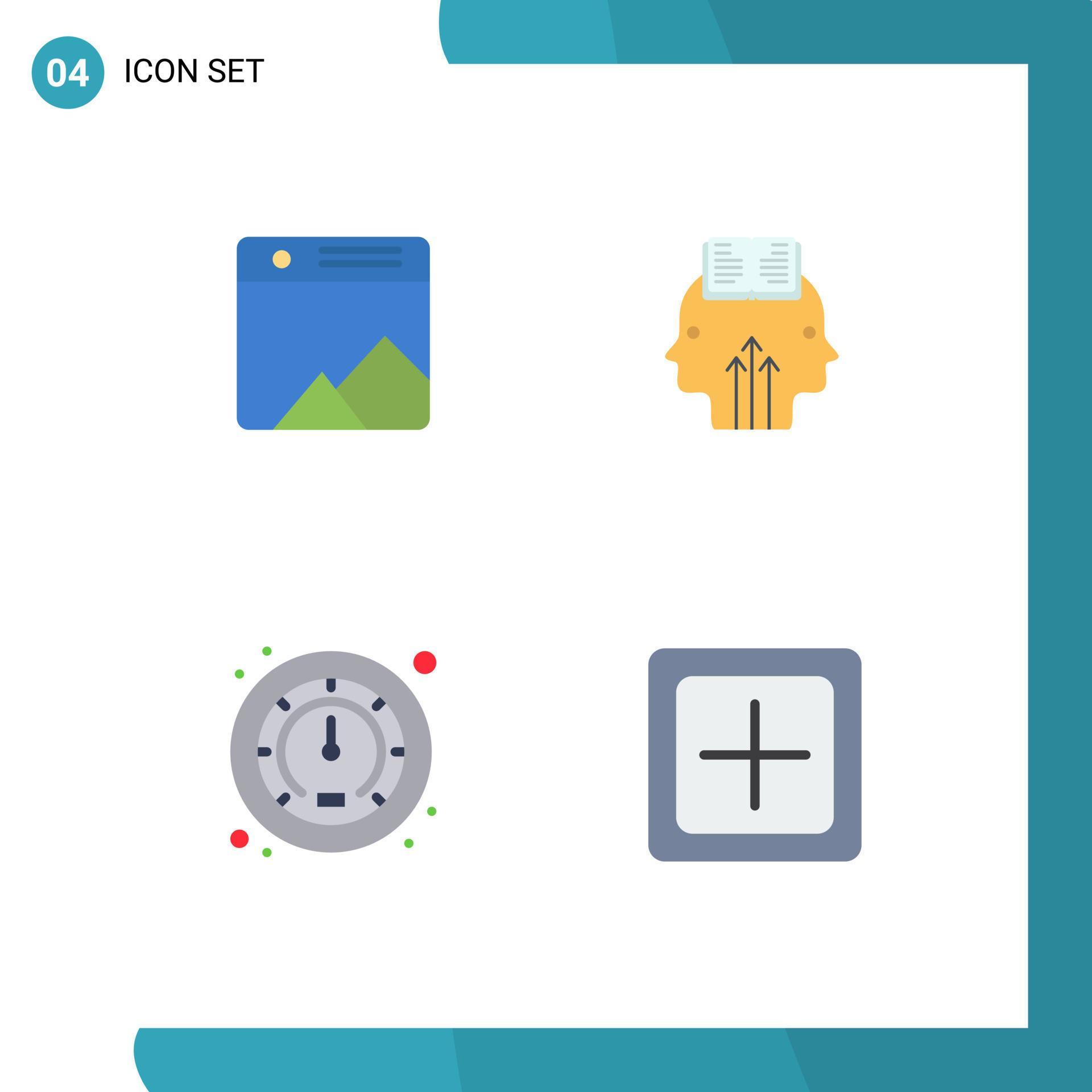 4 Universal Flat Icons Set For Web And Mobile Applications Image Speed Web Programming Add
