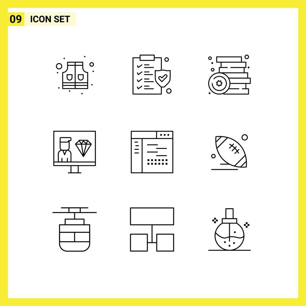 9 Universal Outlines Set For Web And Mobile Applications Design Programming Party Programmer