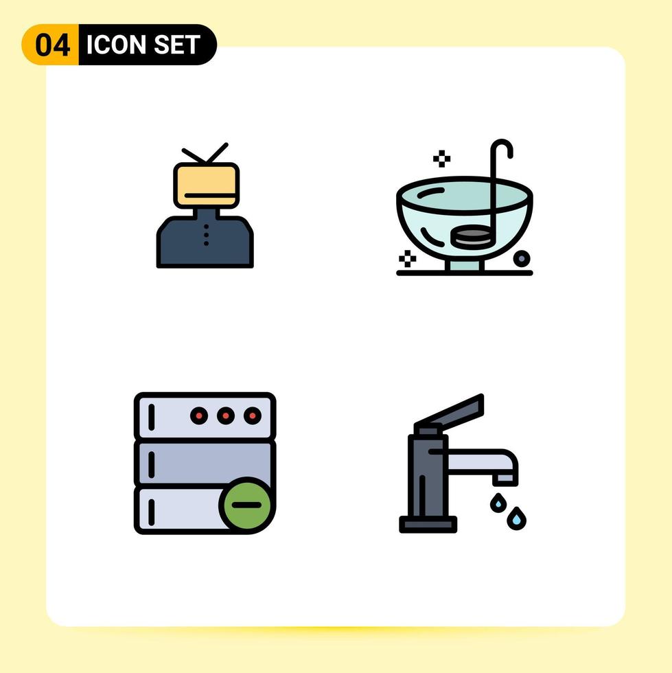 User Interface Pack Of 4 Basic Filledline Flat Colors Of Affirmation