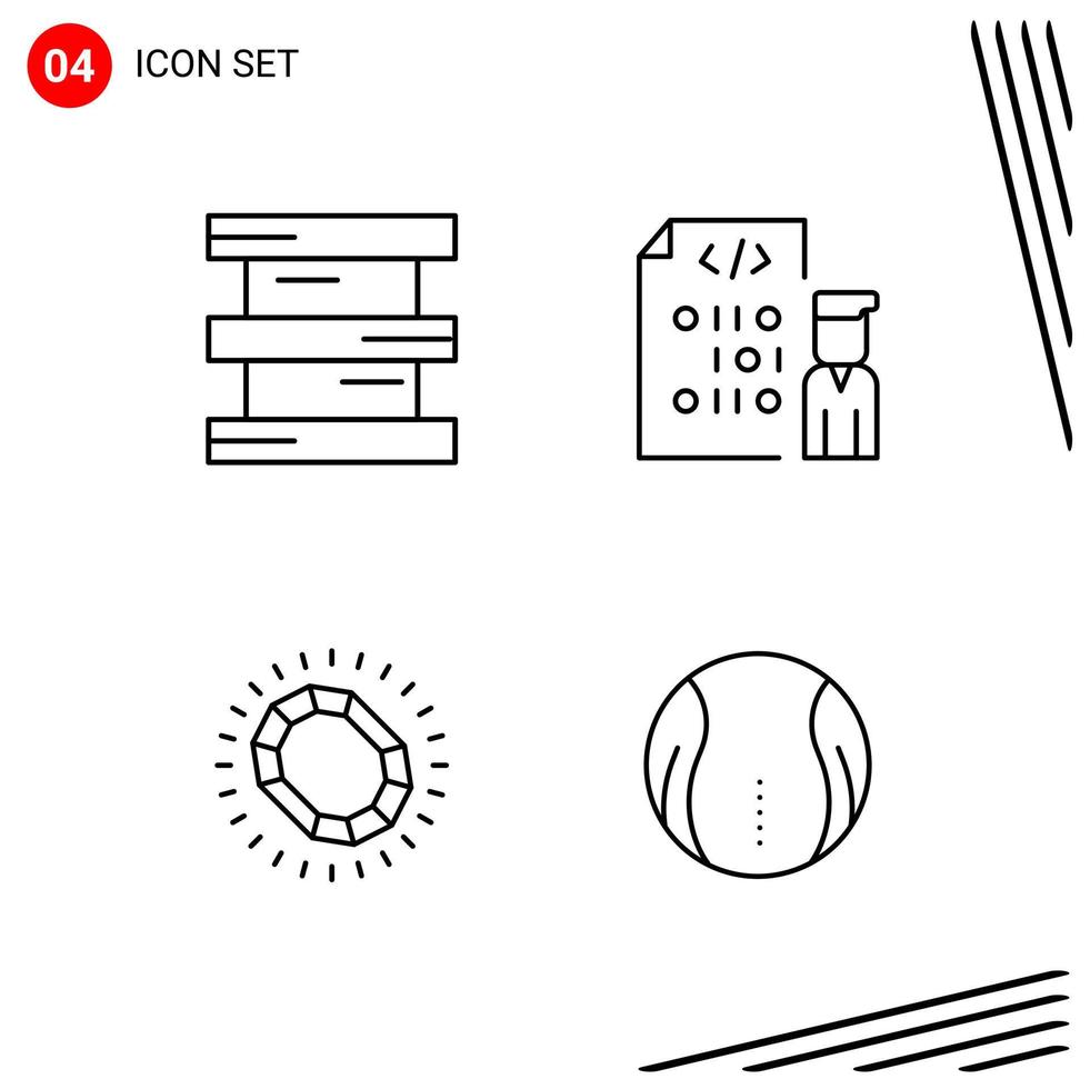 Collection of 4 Vector Icons in Line style Pixle Perfect Outline ...