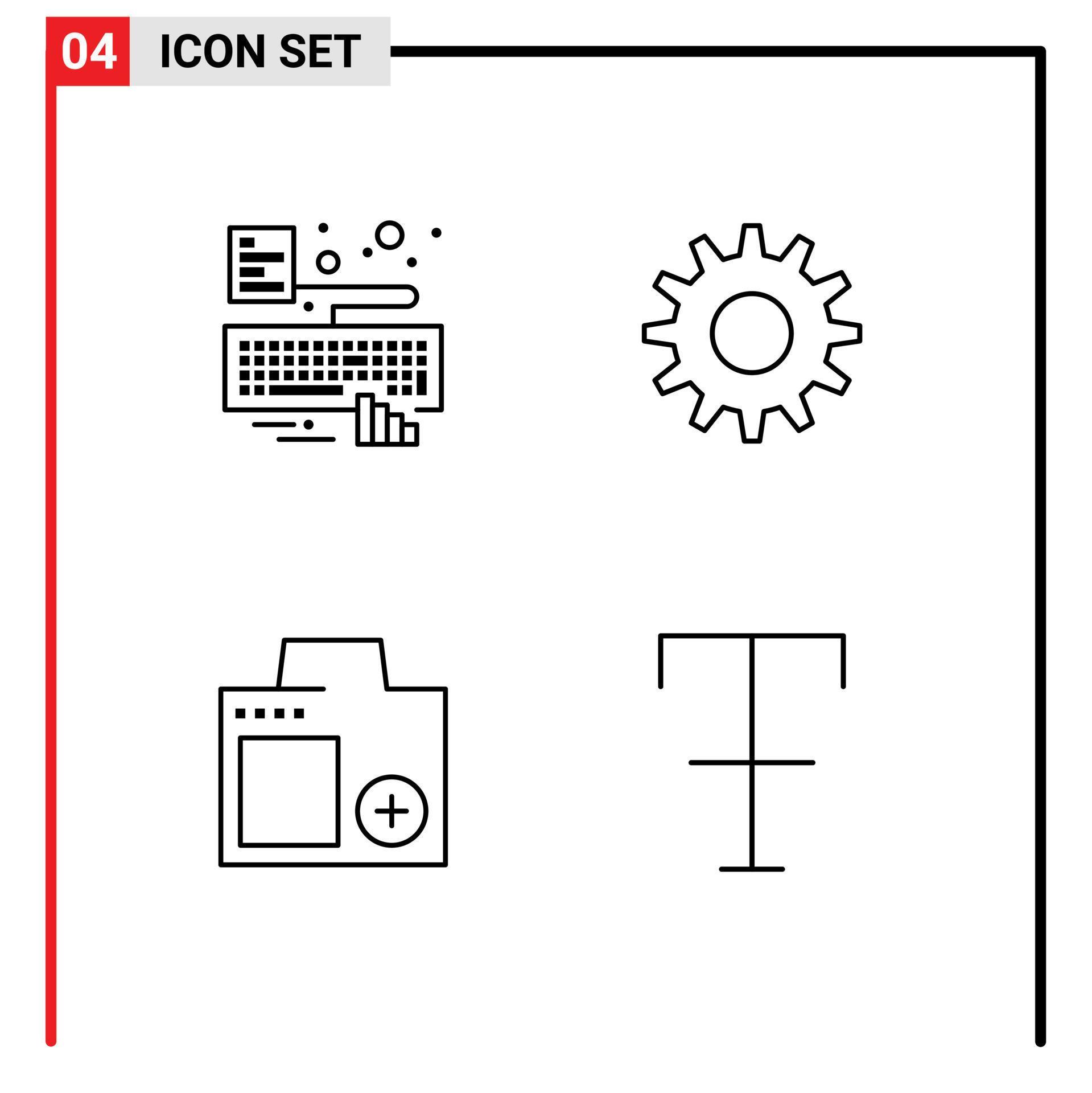 Set of 4 Modern UI Icons Symbols Signs for hands digital attach setting ...