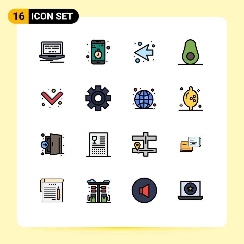 Stock Vector Icon Pack of 16 Line Signs and Symbols for cog down arrow ...