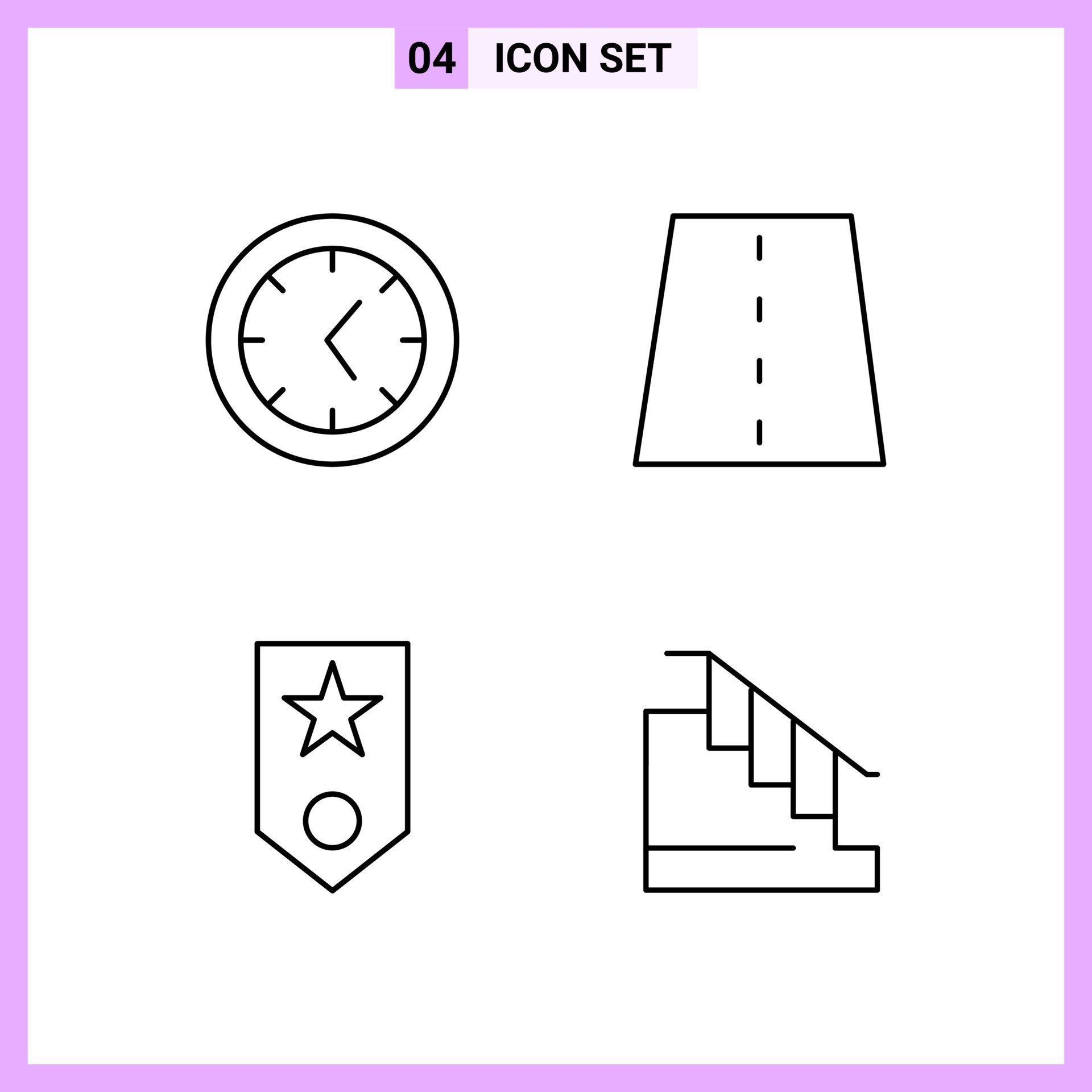 4 iconos en estilo de línea símbolos de contorno sobre fondo blanco signos de vectores creativos ...