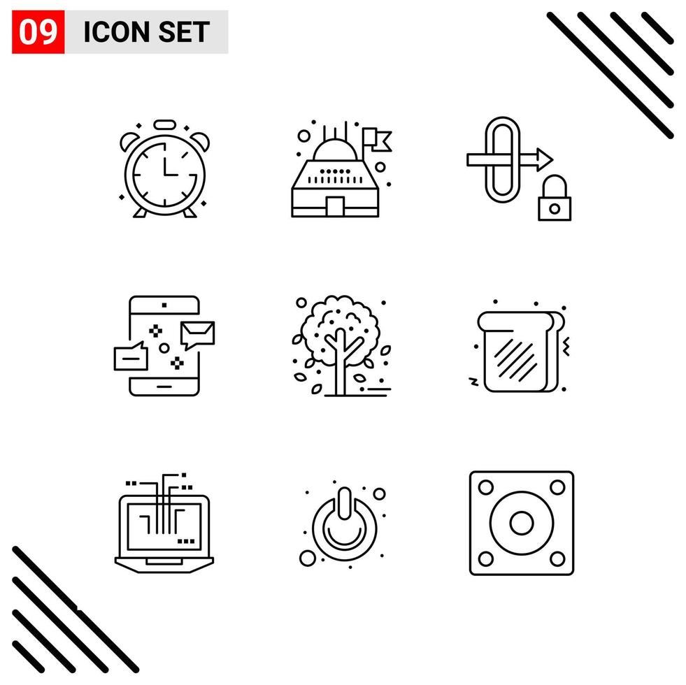 Pixle Perfect Set of 9 Line Icons Outline Icon Set for Webite Designing ...