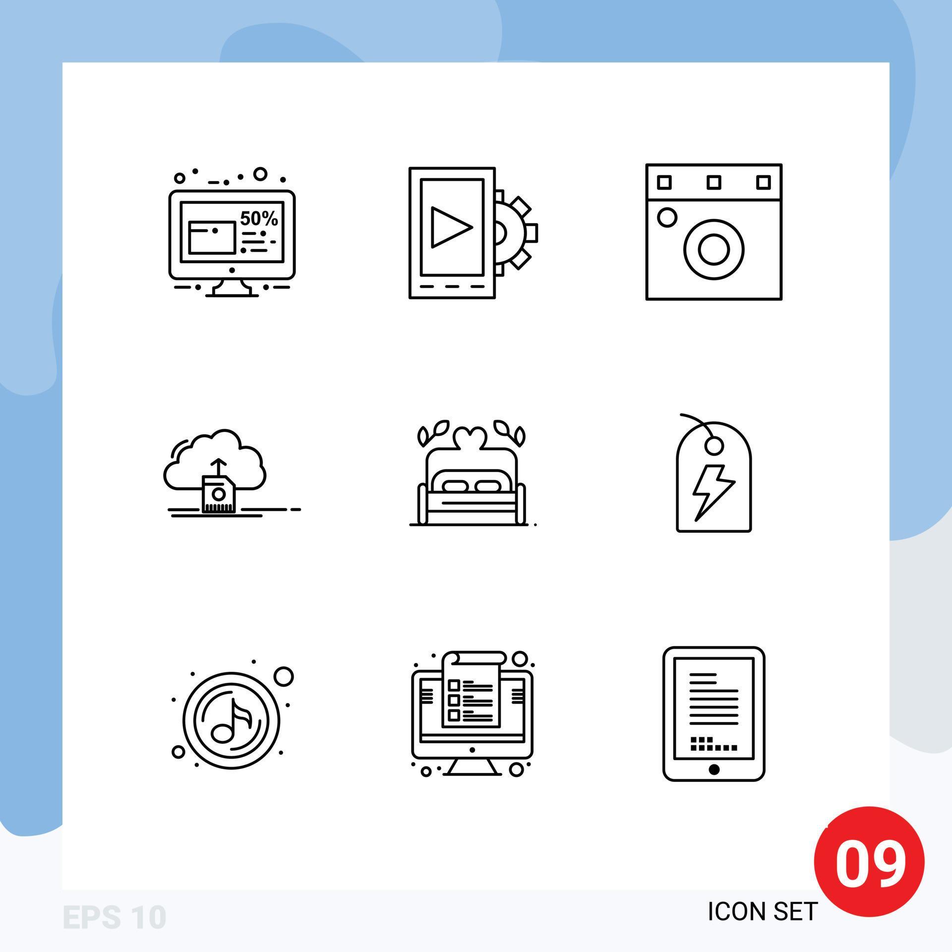 Set Of 9 Vector Outlines On Grid For Love Computing Furniture Data Upload Editable Vector Design