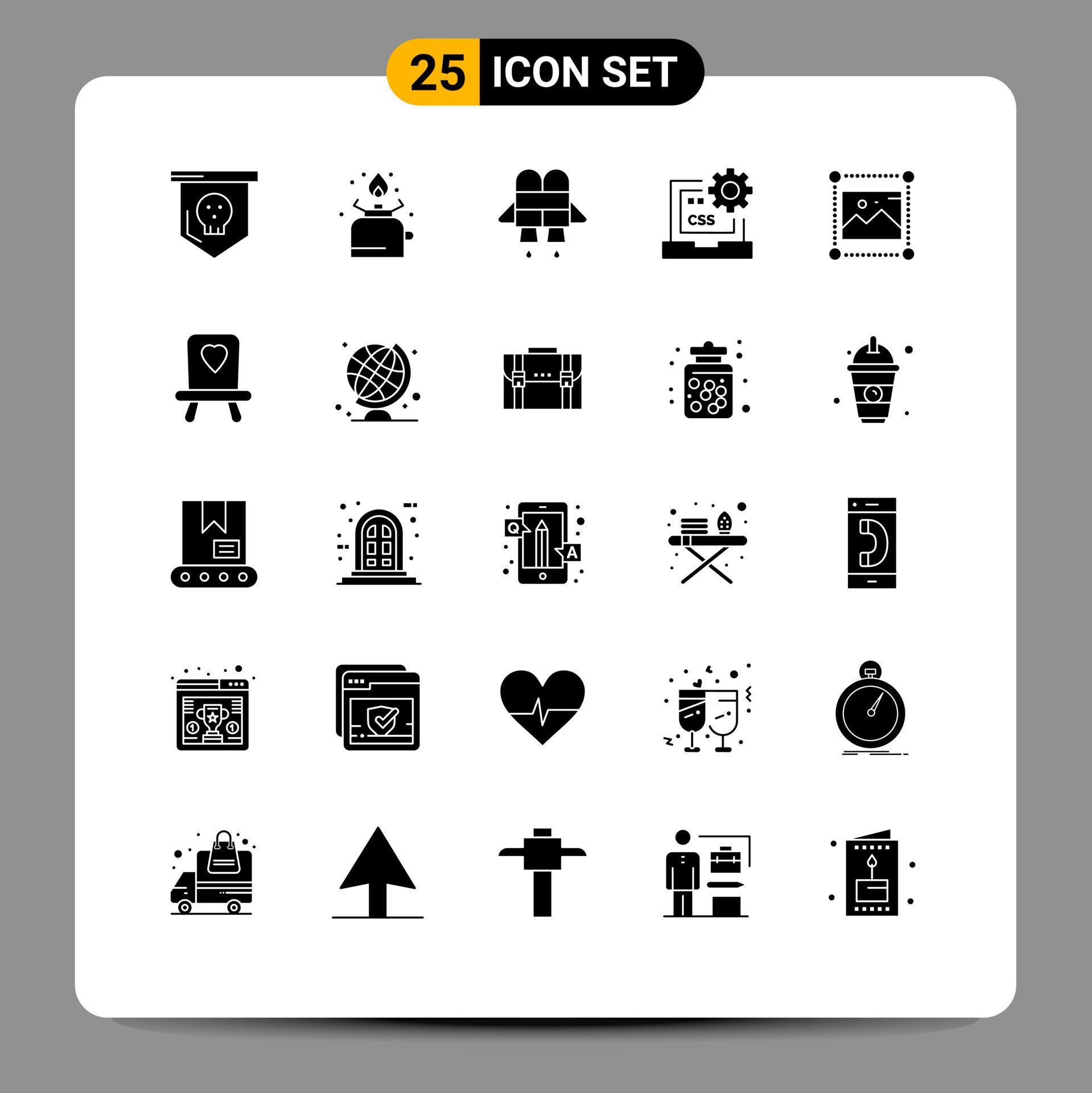 Group Of 25 Modern Solid Glyphs Set For Designing Development Picnic Develop Coding Editable