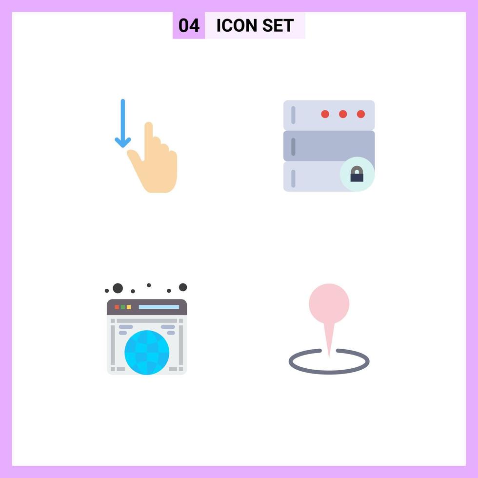 4 paquete de iconos planos de interfaz de usuario de signos y símbolos ...