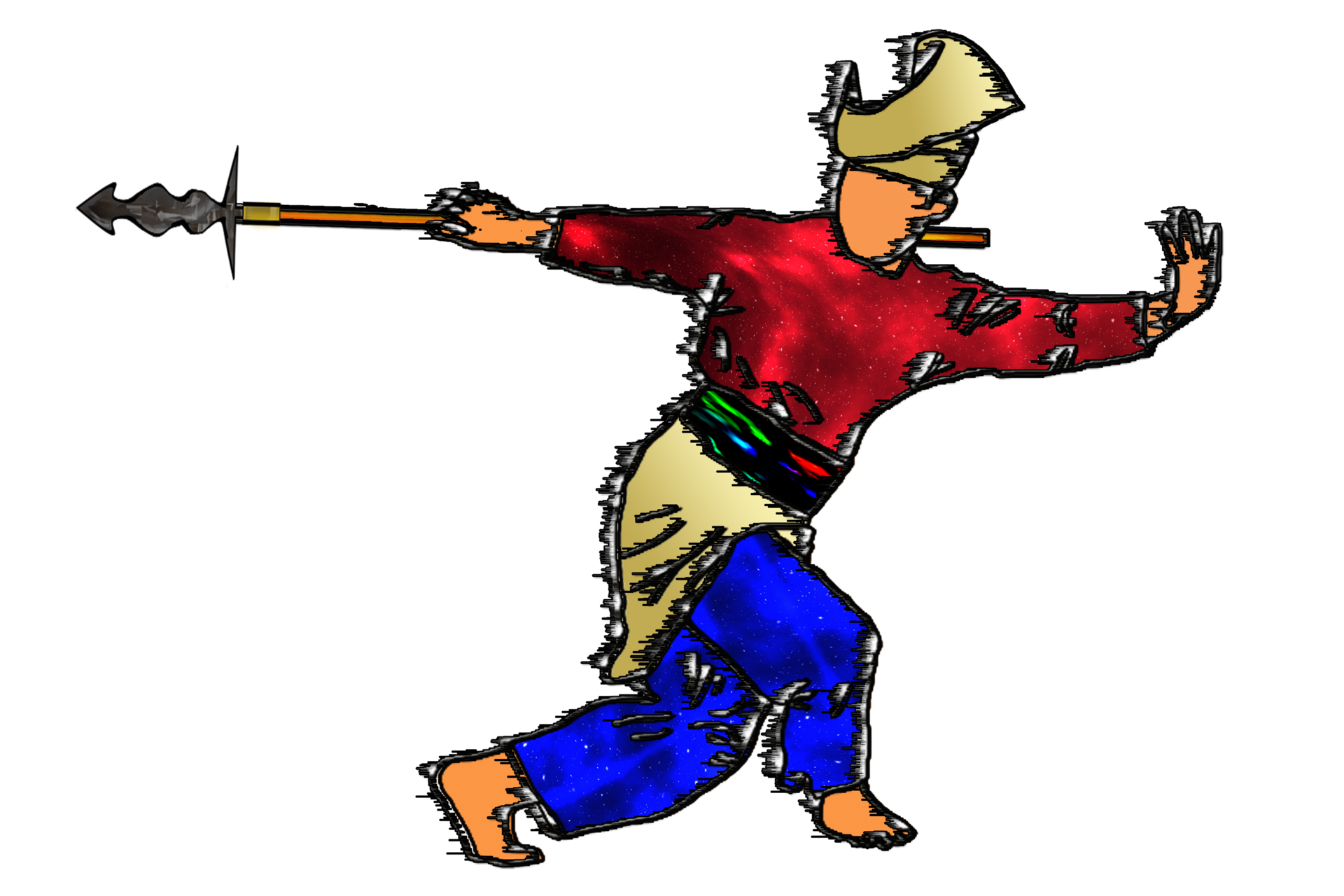 Silat Warrior Doing Dance Silat With Spear 17891600 Png