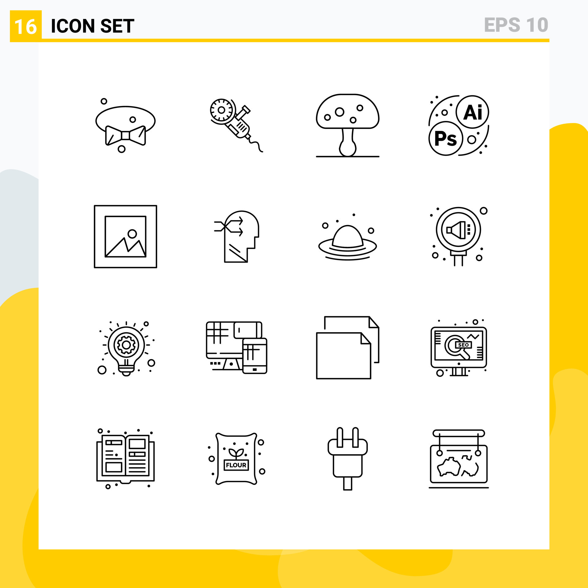 16 Universal Outlines Set For Web And Mobile Applications Layout Art Blade Designing Spring