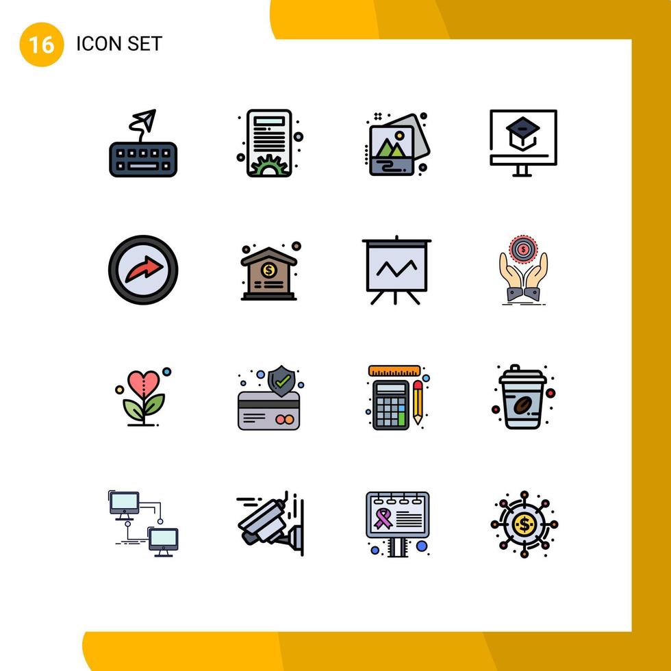 Set Of 16 Vector Flat Color Filled Lines On Grid For Share Export Picture School Learning