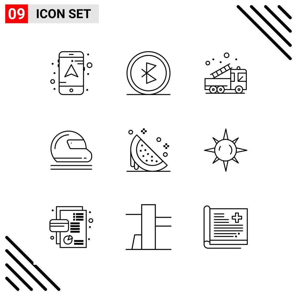 Pixle Perfect Set of 9 Line Icons Outline Icon Set for Webite Designing ...