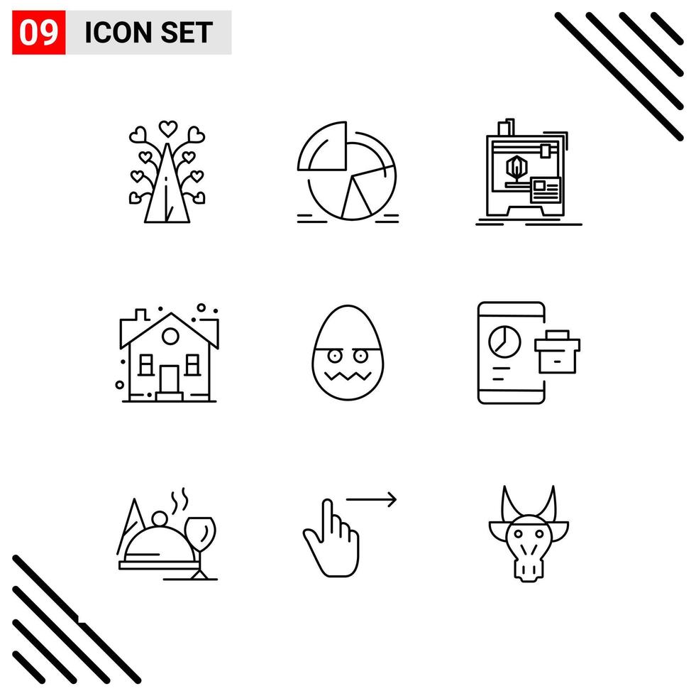 Pixle Perfect Set of 9 Line Icons Outline Icon Set for Webite Designing ...