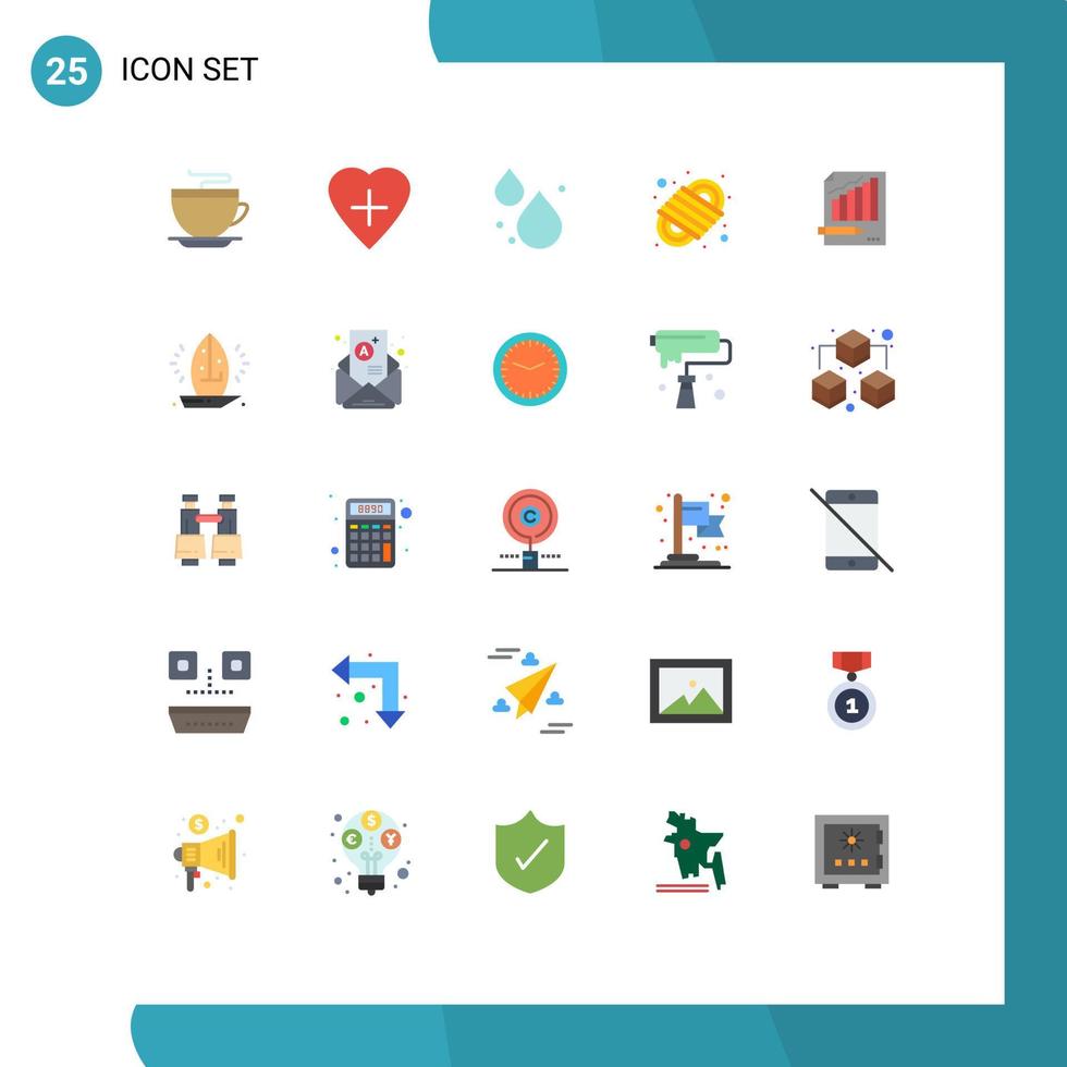 User Interface Pack Of 25 Basic Flat Colors Of Business Analysis Droop Statistics Para Cord