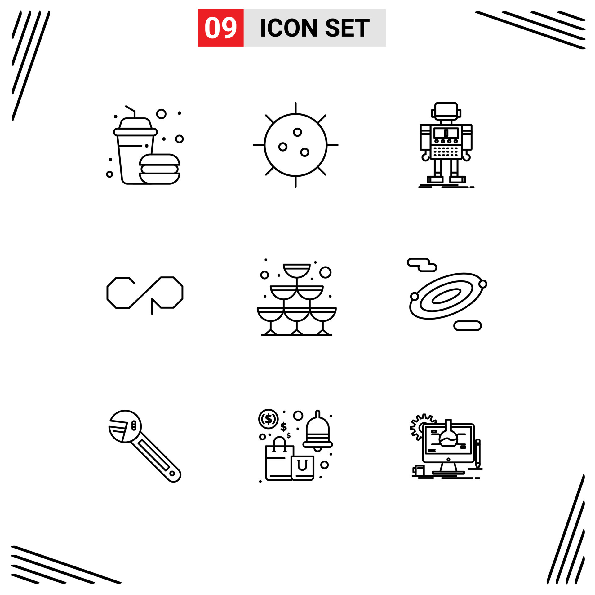 9 Creative Icons Modern Signs and Symbols of crypto currency coin germ ...