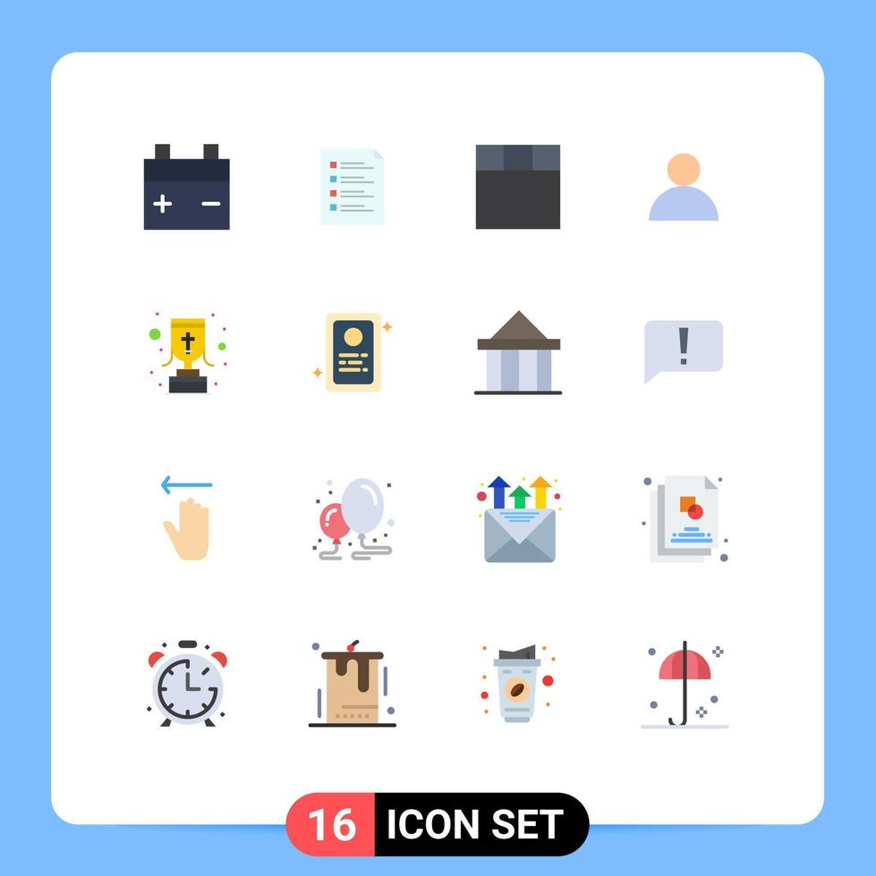 16 Universal Flat Colors Set For Web And Mobile Applications Reward Cup Task User Account