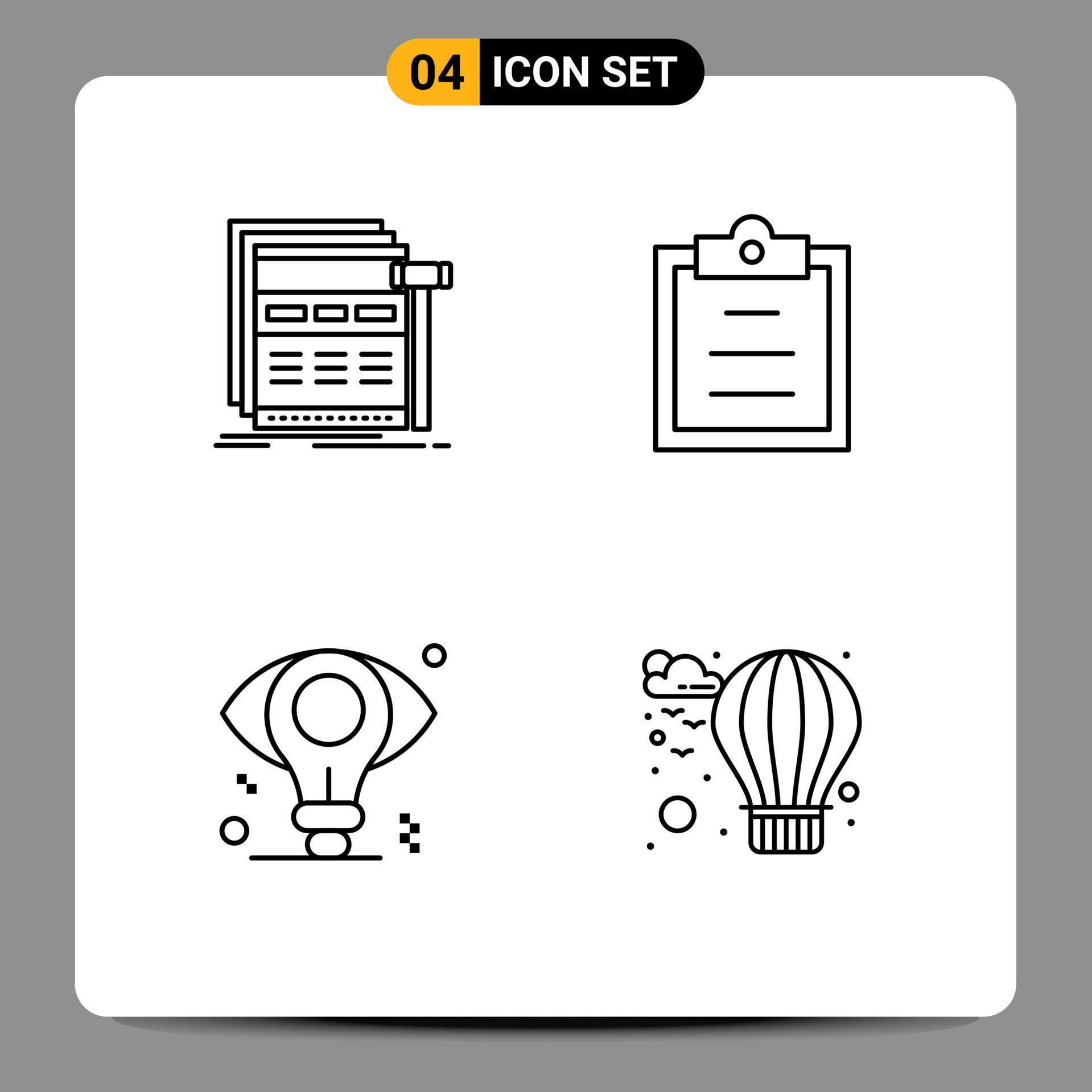 User Interface Pack of 4 Basic Filledline Flat Colors of internet eye ...