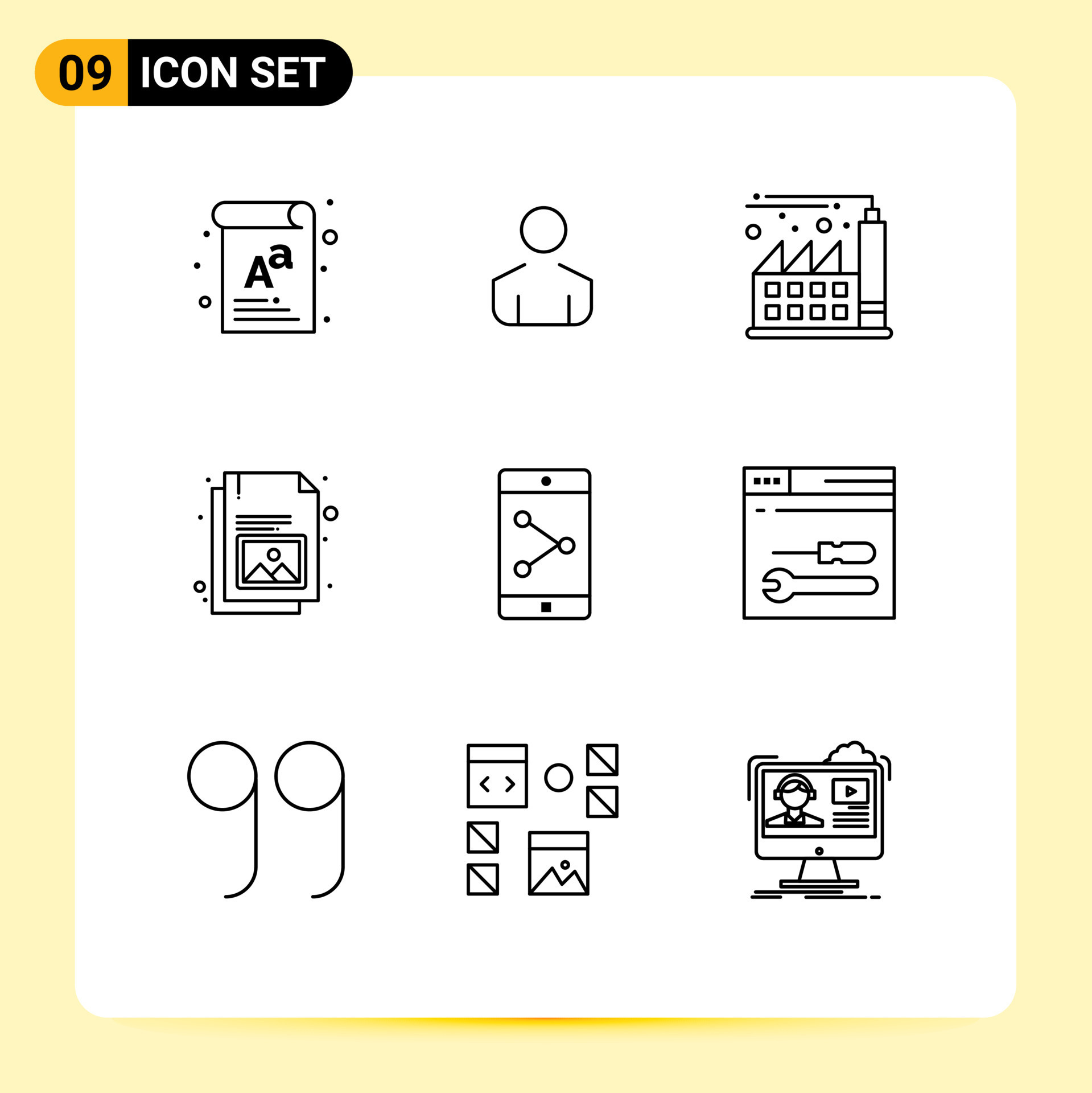 9 Universal Outlines Set For Web And Mobile Applications Development