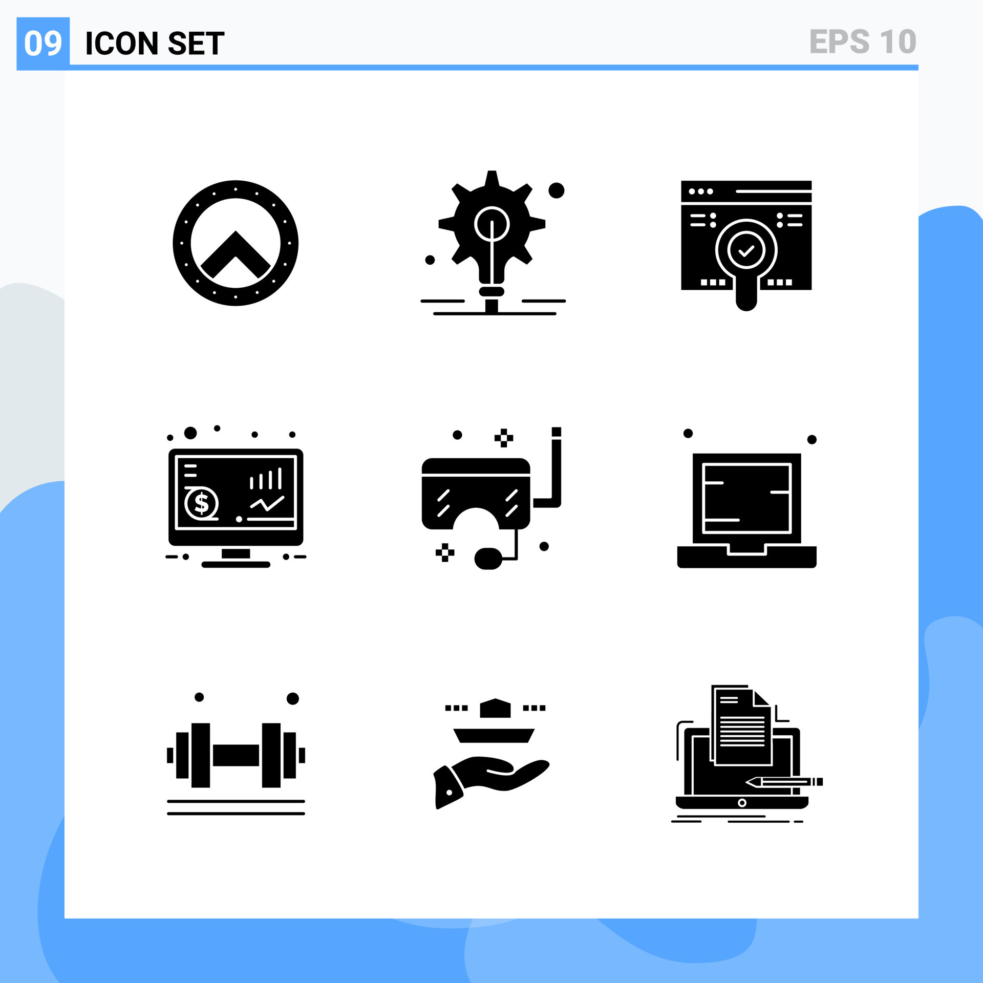 Modern 9 solid style icons Glyph Symbols for general use Creative Solid ...