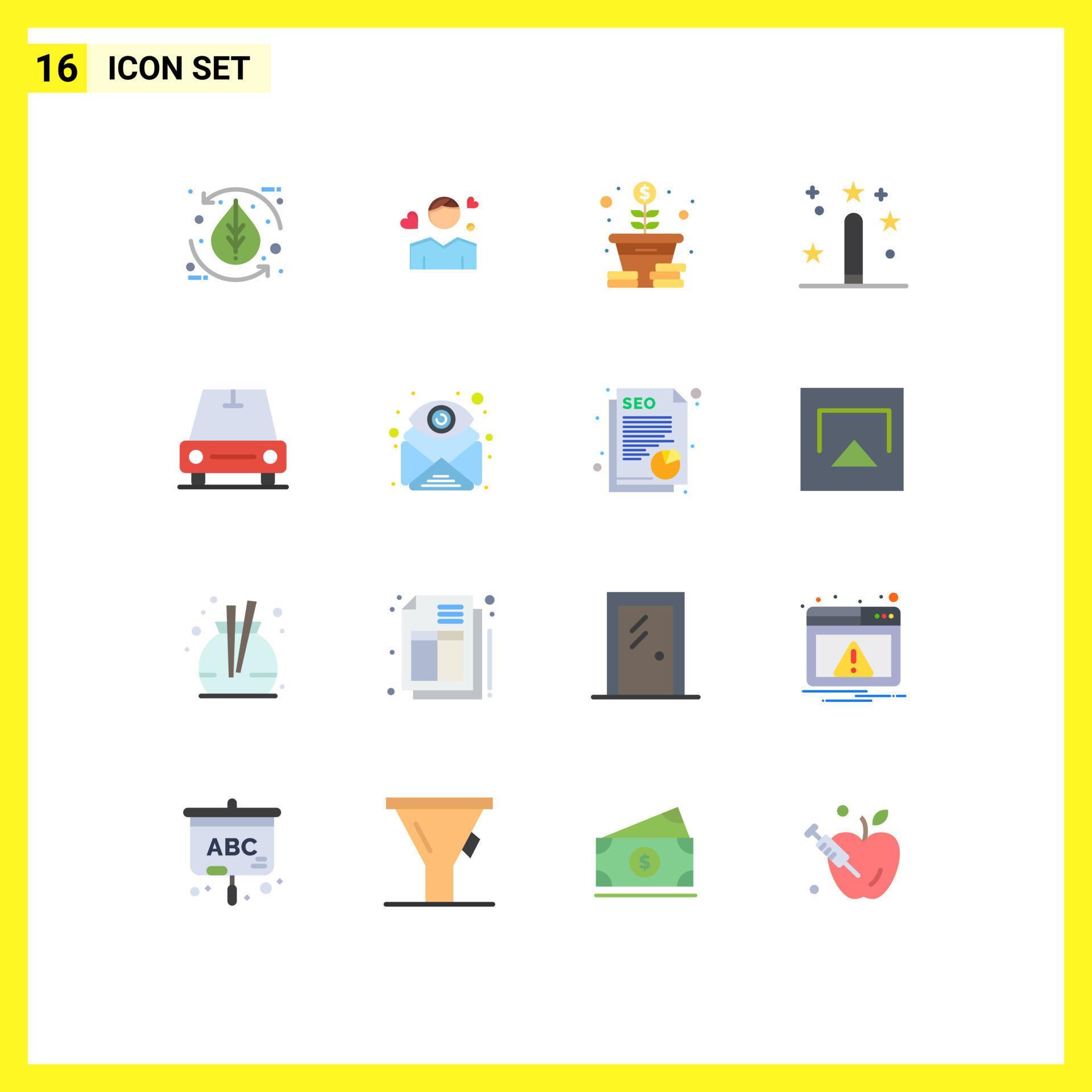 16 Thematic Vector Flat Colors And Editable Symbols Of Magic Design Person Coding Tree Editable