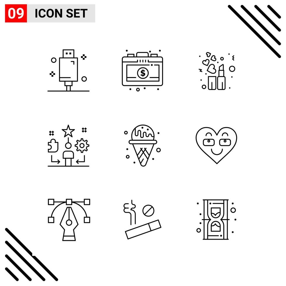 Pixle Perfect Set of 9 Line Icons Outline Icon Set for Webite Designing ...