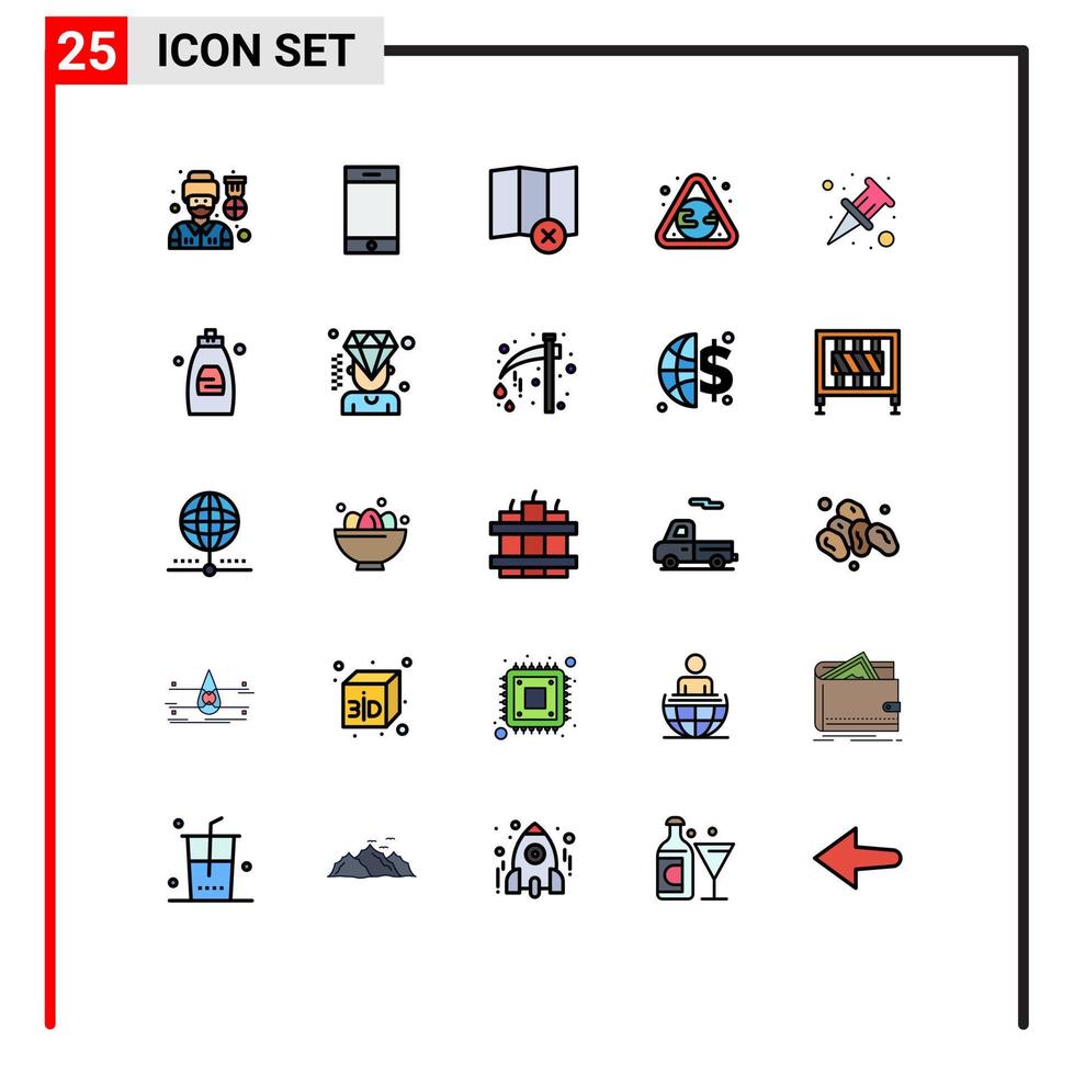 Set Of 25 Vector Filled Line Flat Colors On Grid For Bathroom Document Attach Delete Attach