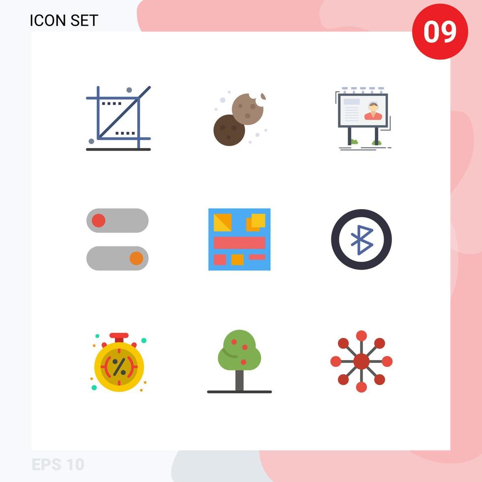 9 Thematic Vector Flat Colors And Editable Symbols Of Design Switch