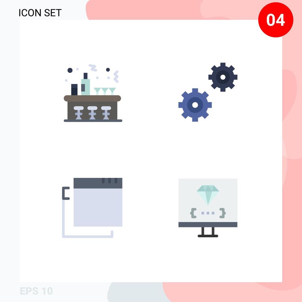 4 Universal Flat Icons Set For Web And Mobile Applications Wine Coding