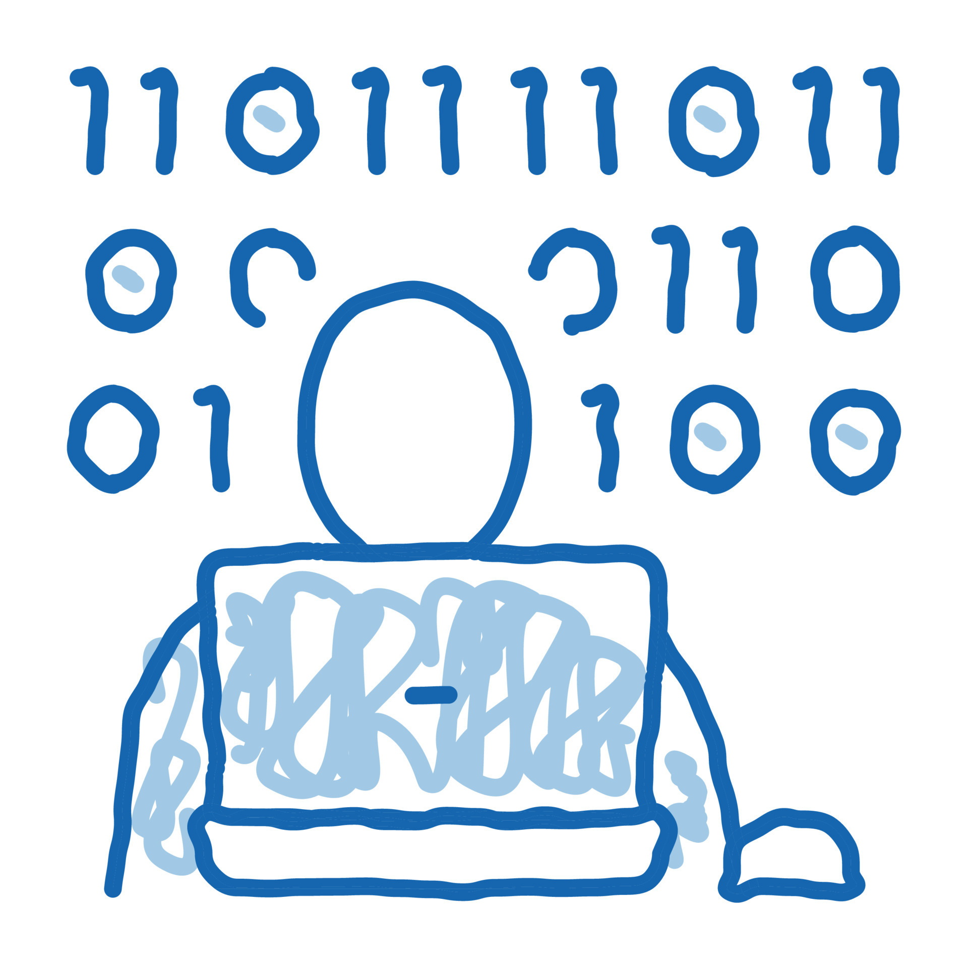 binary code doodle icon hand drawn illustration 17915274 Vector Art at ...