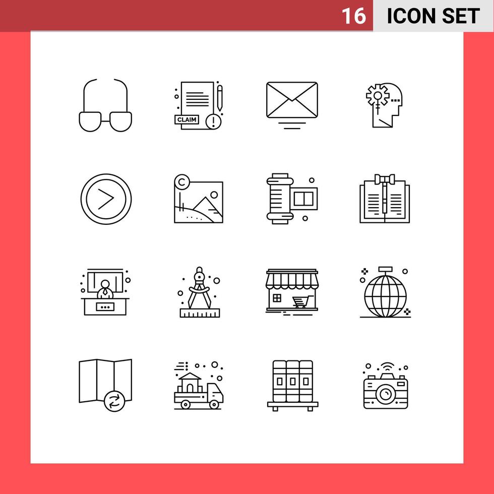 User Interface Pack Of 16 Basic Outlines Of User Interface Message