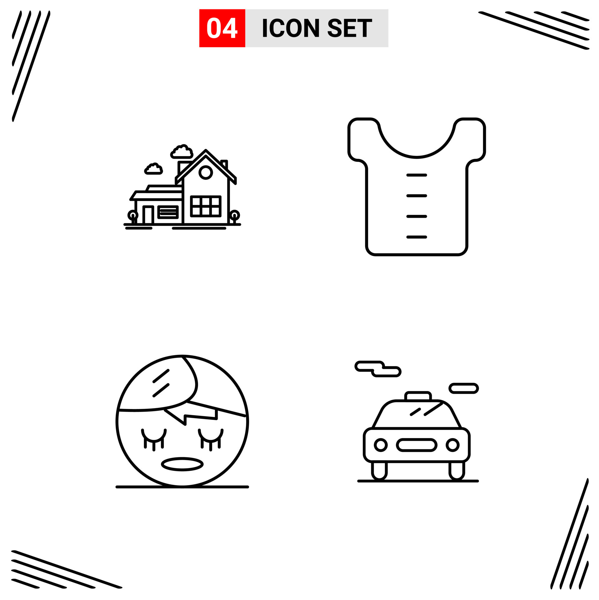 4 Icons Line Style Grid Based Creative Outline Symbols For Website Design Simple Line Icon Signs