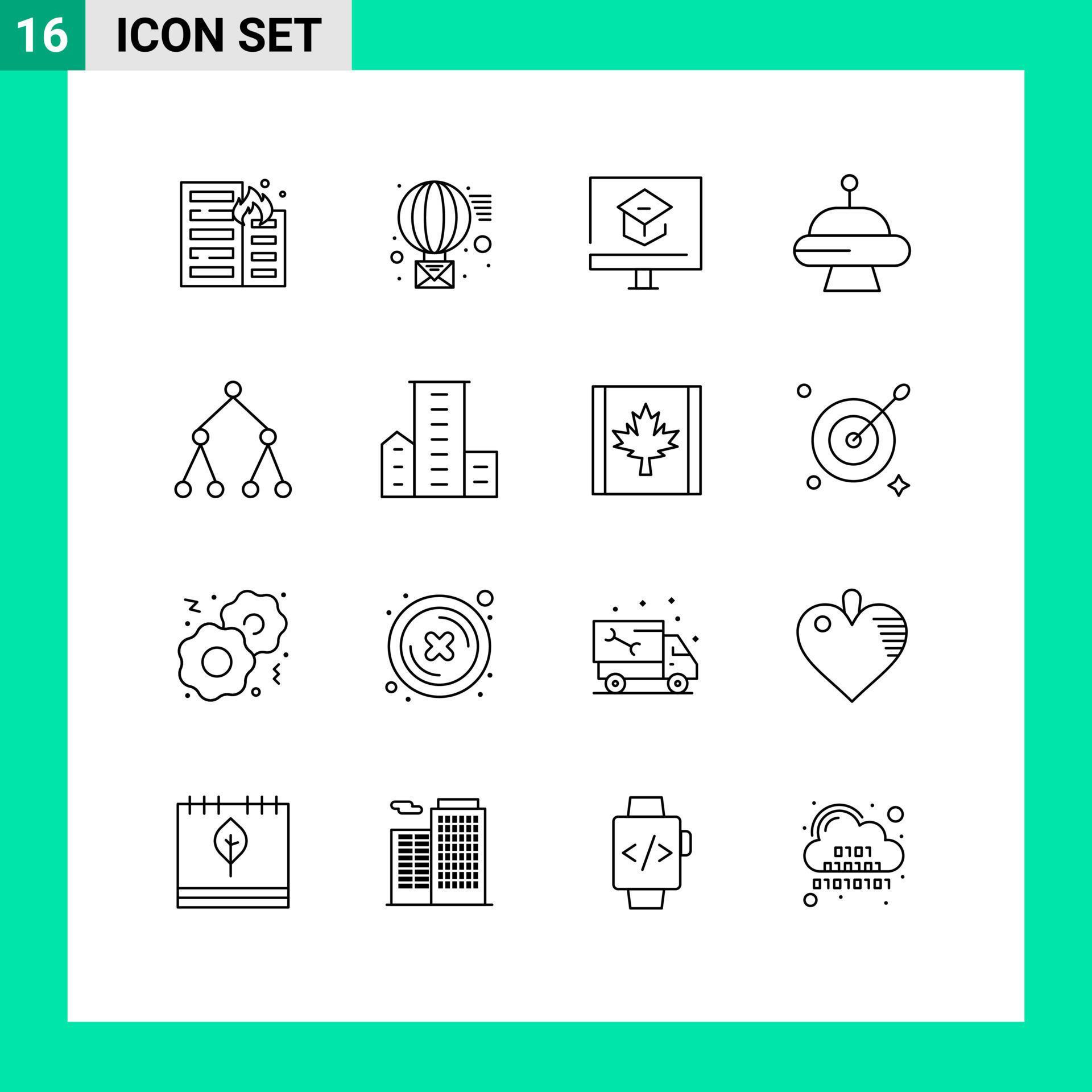Set of 16 Vector Outlines on Grid for link space send abduction online Editable Vector Design ...