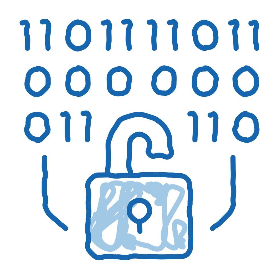 binary security code doodle icon hand drawn illustration 17920622 ...
