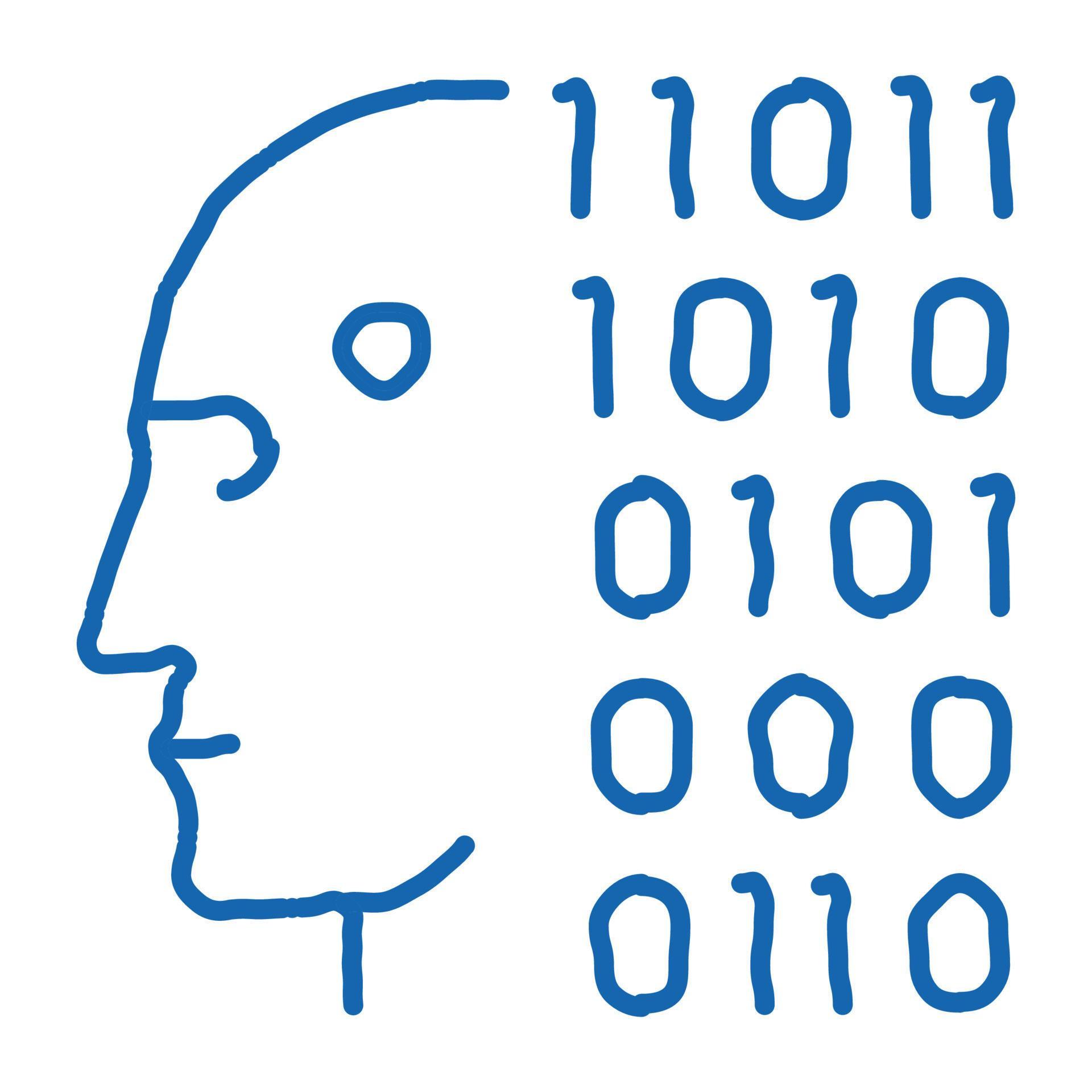 robot binary code doodle icon hand drawn illustration 17920630 Vector ...
