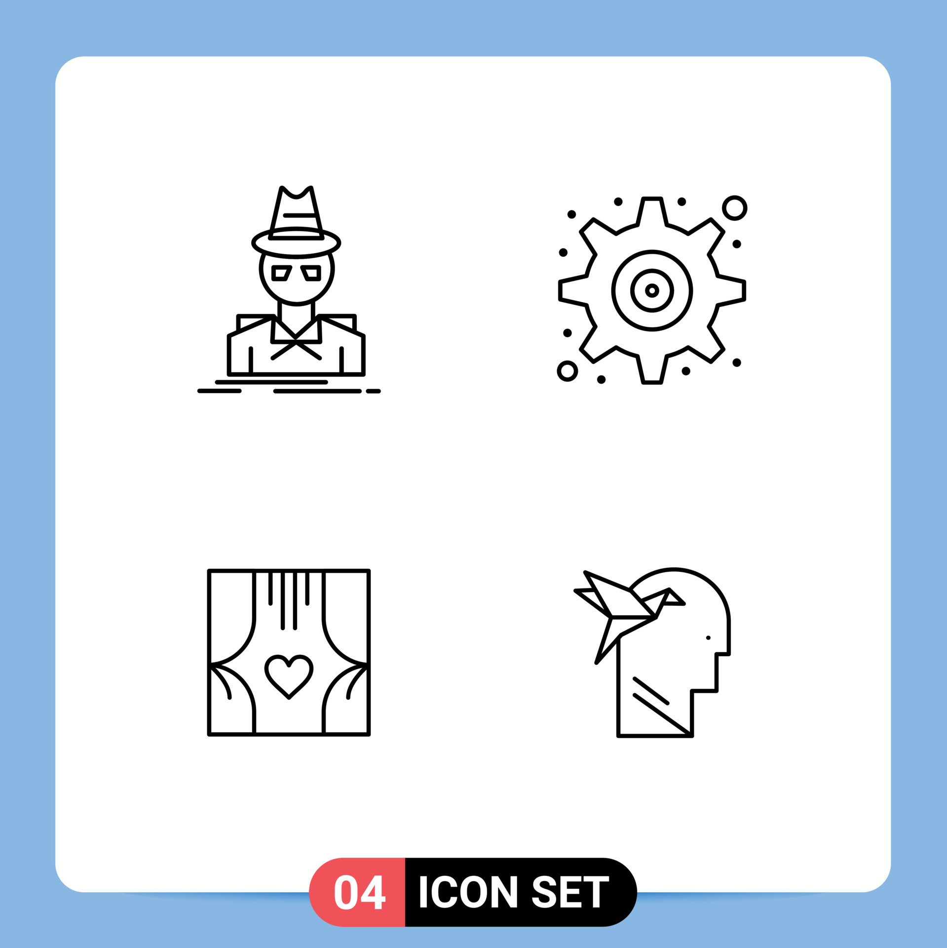 4 User Interface Line Pack of modern Signs and Symbols of detective ...