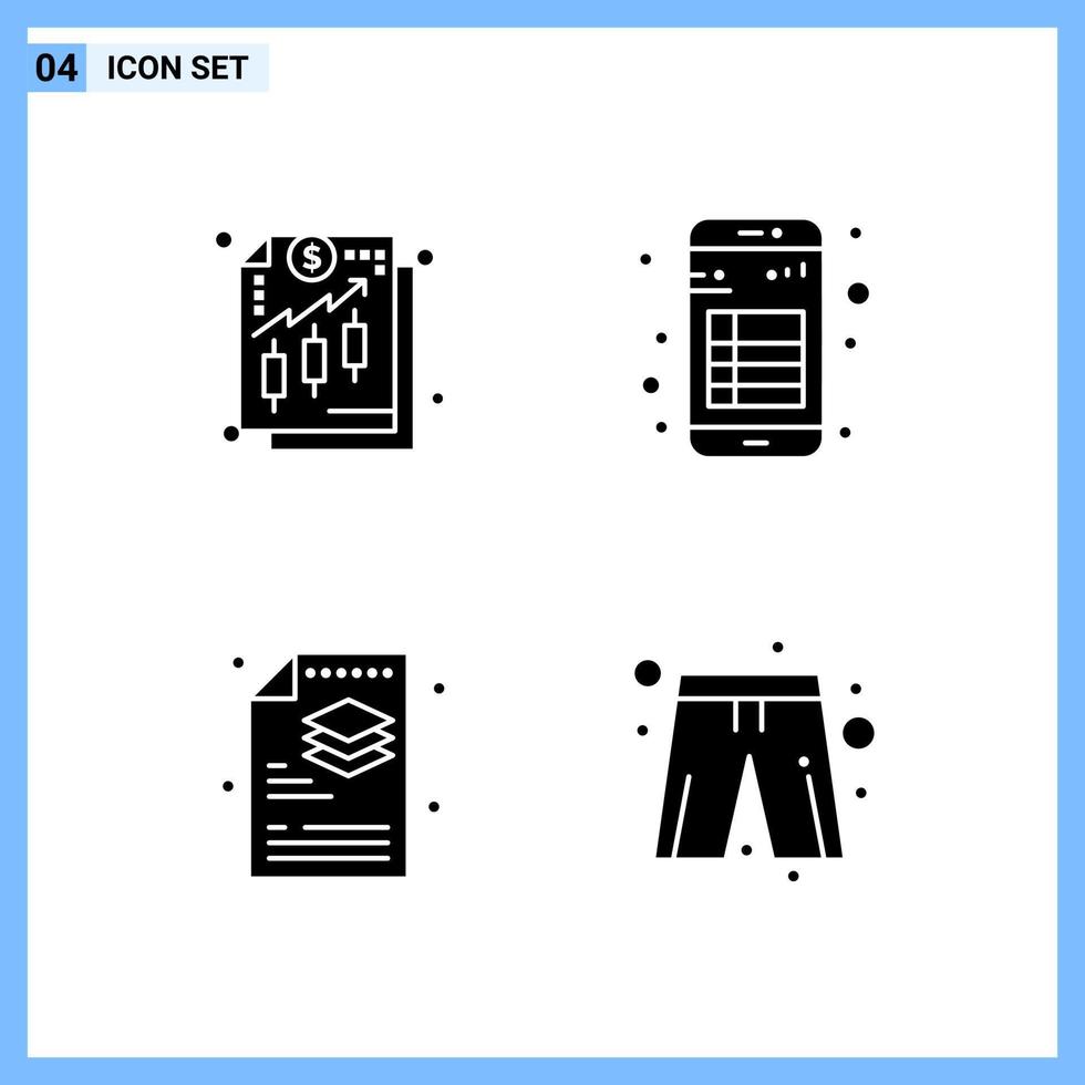 4 Icons Solid style Creative Glyph Symbols Black Solid Icon Sign ...