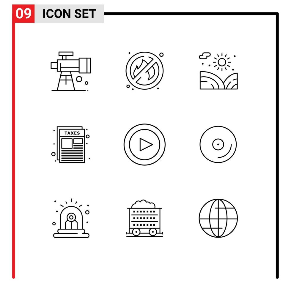 9 Universal Outlines Set For Web And Mobile Applications Set Basic Garden Taxes Page Editable