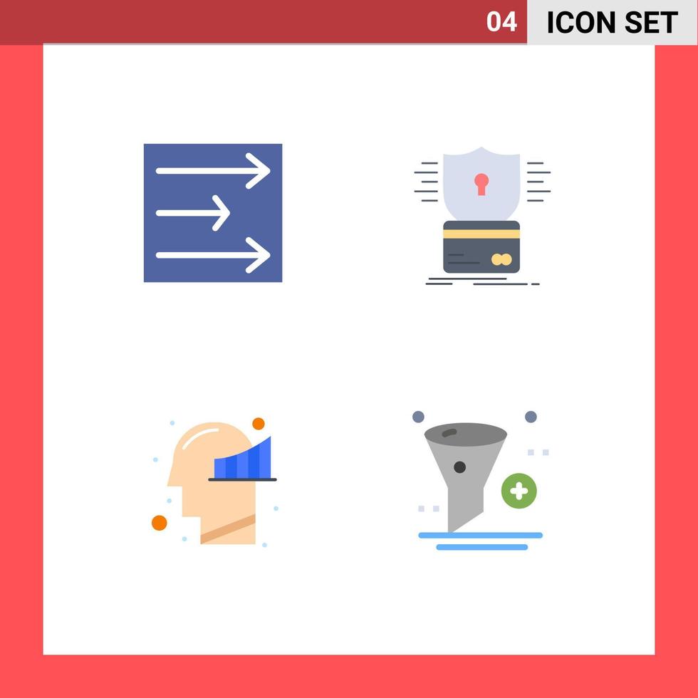 Editable Vector Line Pack of 4 Simple Flat Icons of arrow human ...