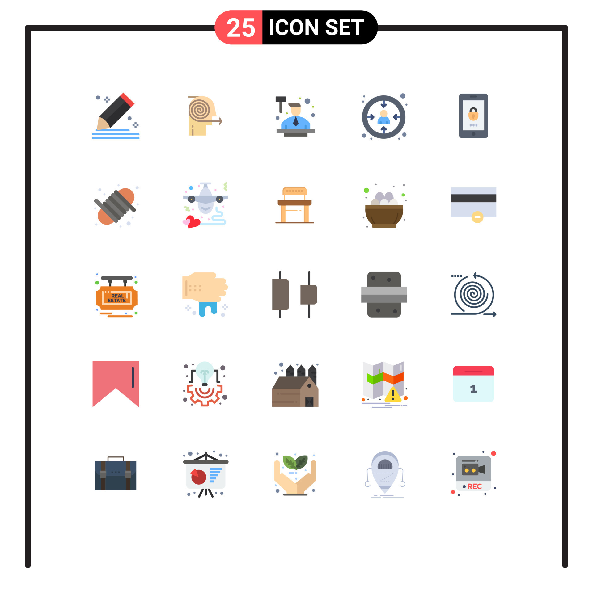 25 Flat Color Concept For Websites Mobile And Apps User Customer Focus