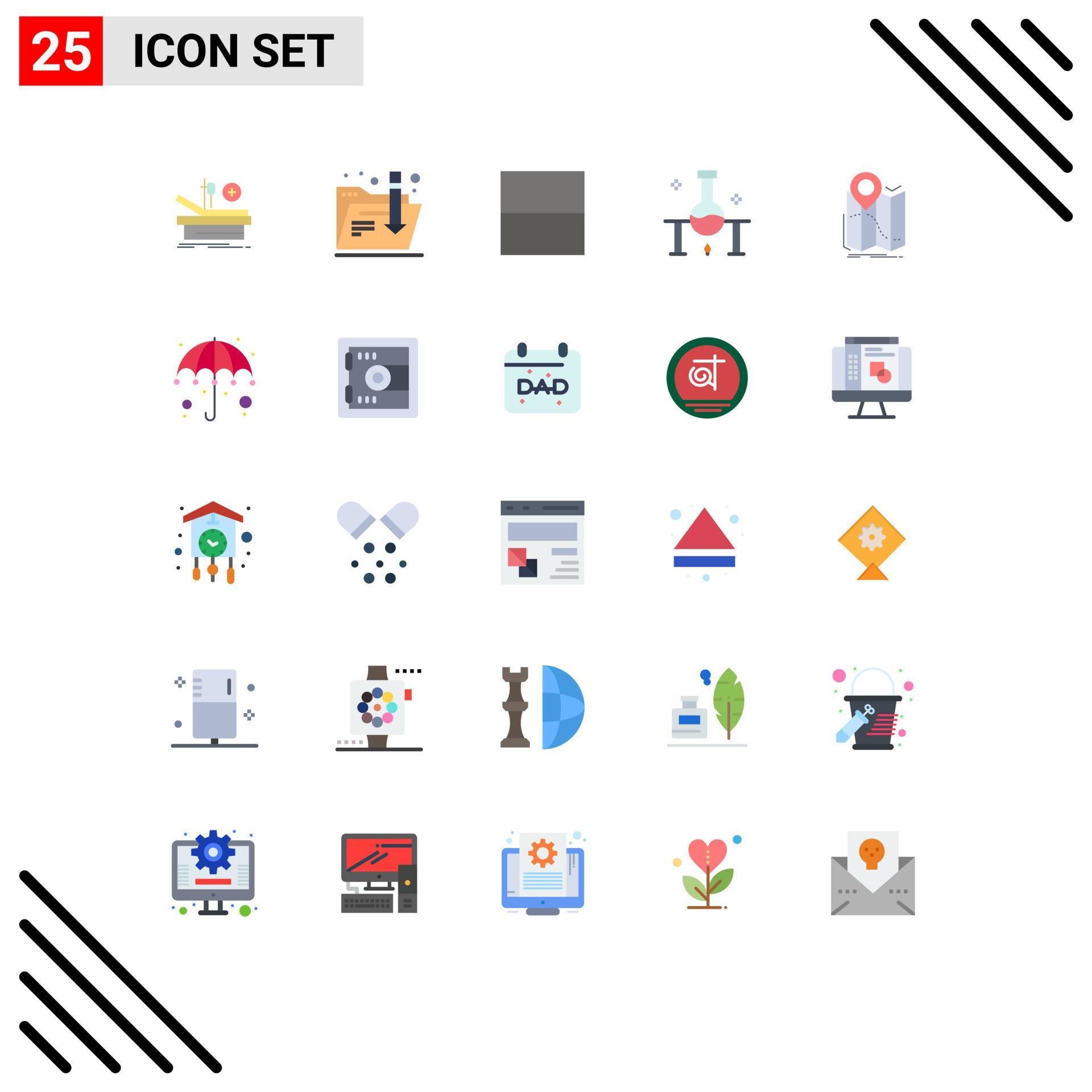 25 Universal Flat Colors Set For Web And Mobile Applications Navigation Location Layout Gps