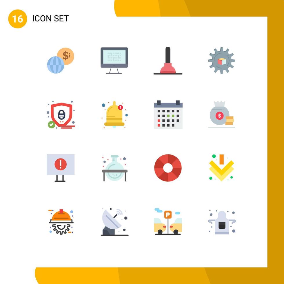Set Of 16 Vector Flat Colors On Grid For Protection Slustion Information Data Tool Editable Pack