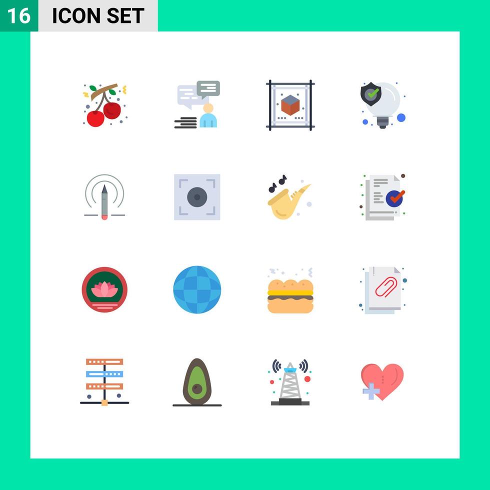 Set Of 16 Vector Flat Colors On Grid For Solution Seo User Idea Paper