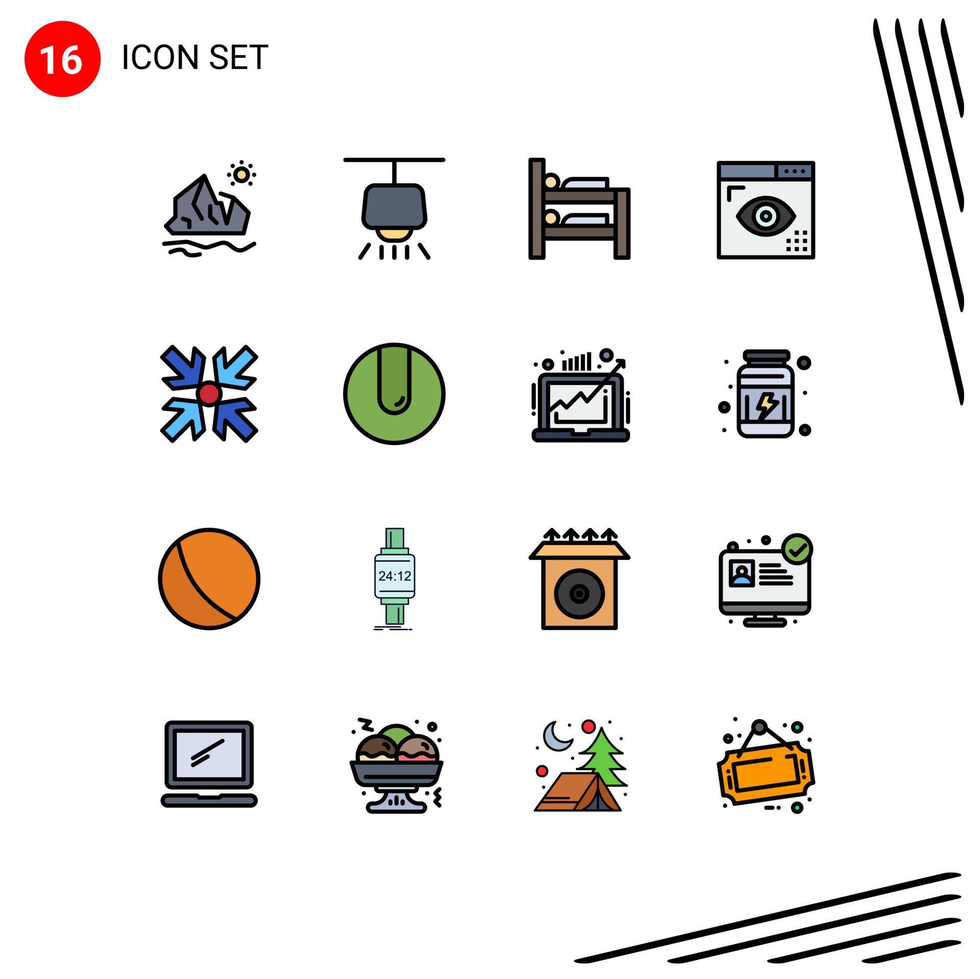 Set Of 16 Modern Ui Icons Symbols Signs For Enlarge Programing Bed Page Design Editable Creative