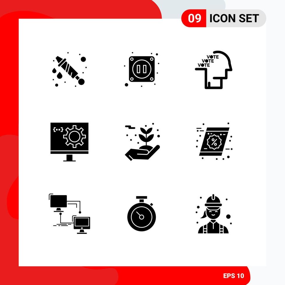 9 User Interface Solid Glyph Pack of modern Signs and Symbols of ...