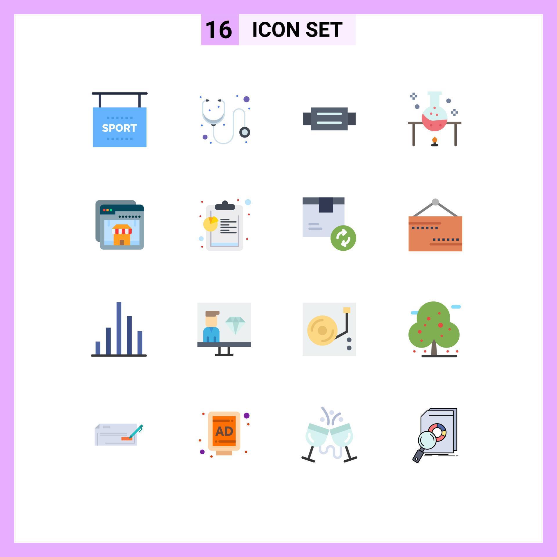 Stock Vector Icon Pack Of 16 Line Signs And Symbols For Browser Science