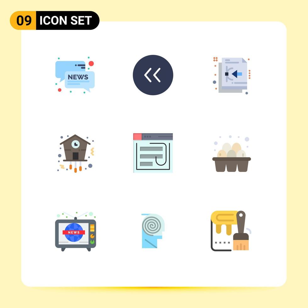 9 Universal Flat Colors Set For Web And Mobile Applications Email Timepiece Bezier Time