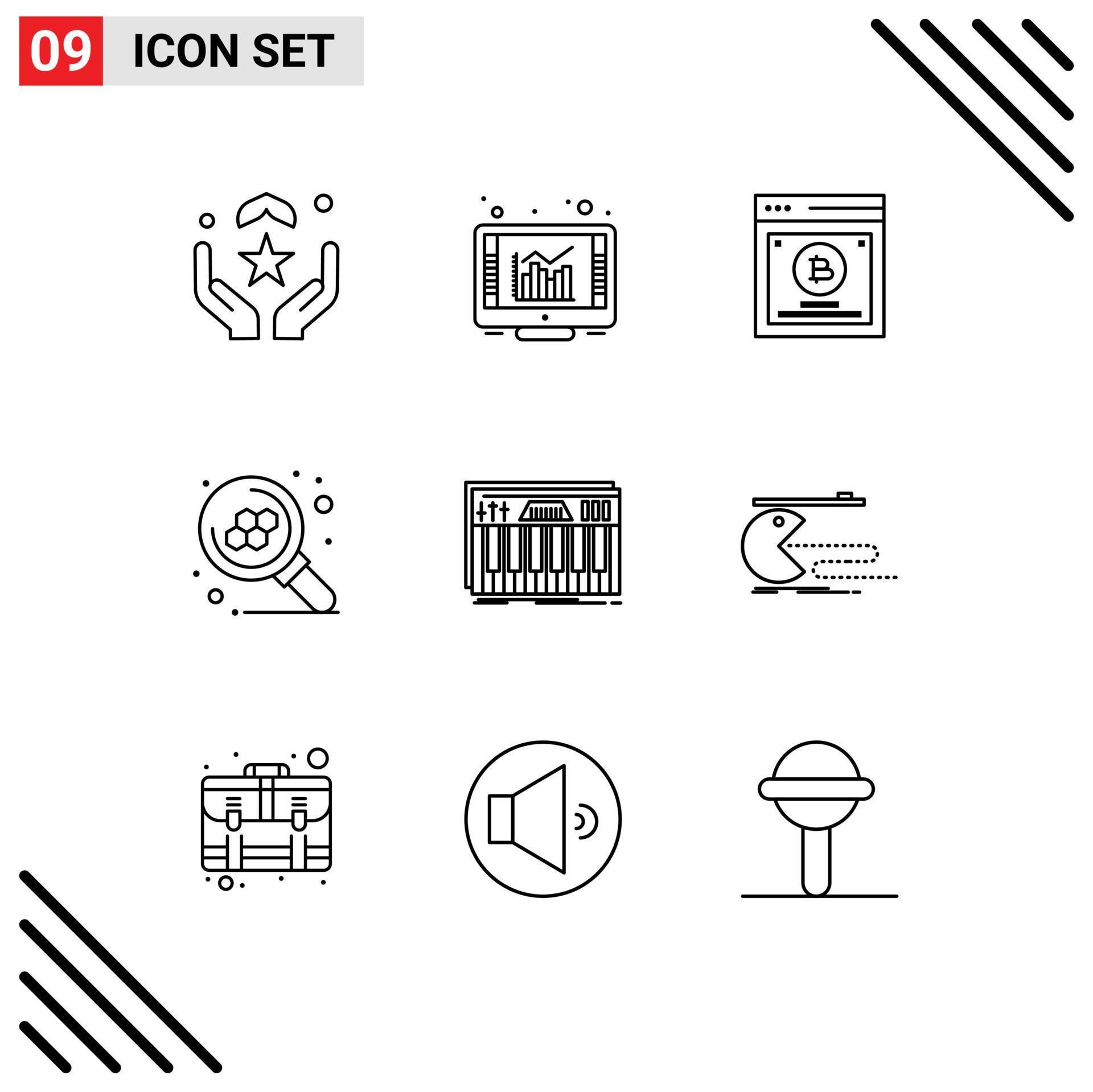 Mobile Interface Outline Set Of 9 Pictograms Of Controller Science Report Molecule Split Testing
