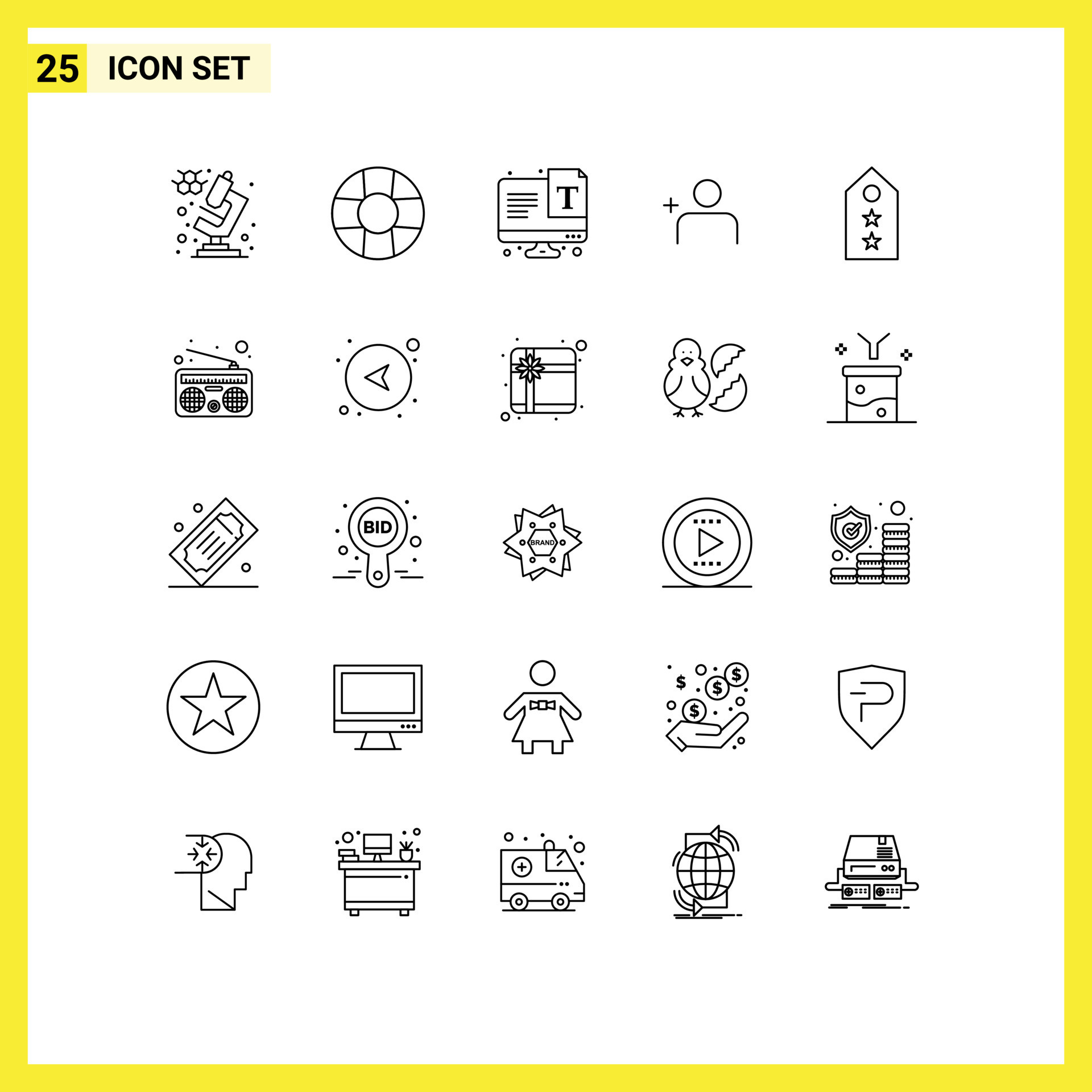 Stock Vector Icon Pack of 25 Line Signs and Symbols for communication ...