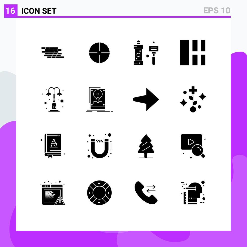 Stock Vector Icon Pack of 16 Line Signs and Symbols for layout image ...