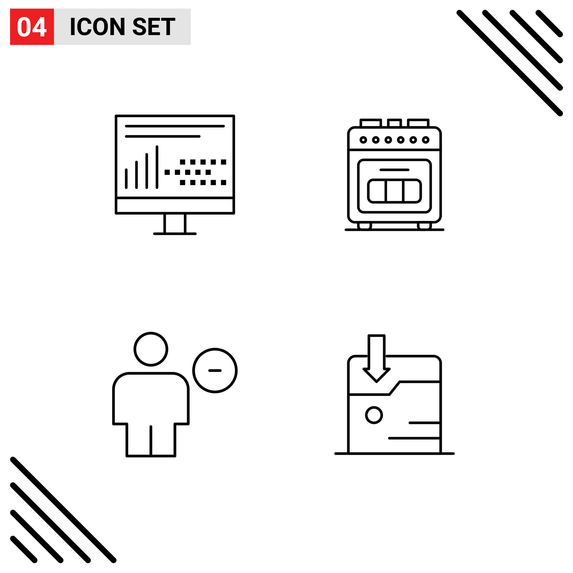 Line Pack of 4 Universal Symbols of coding avatar programing baking ...