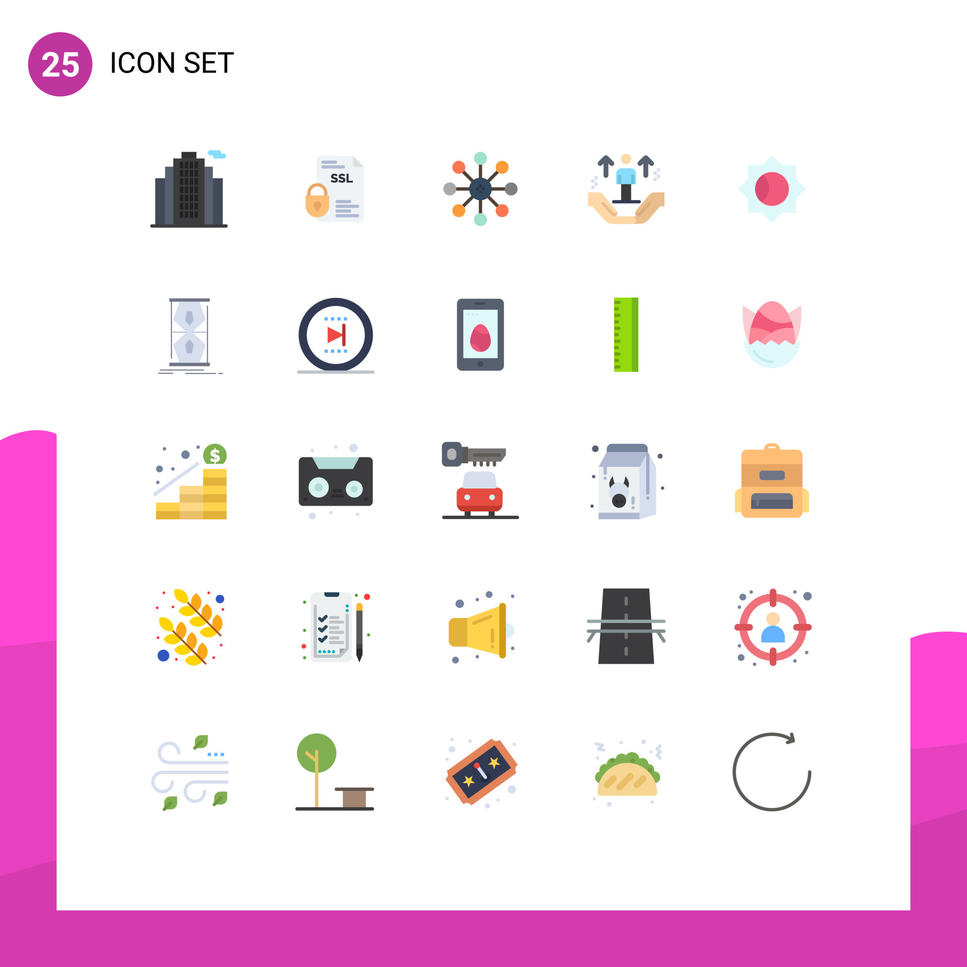 Set Of 25 Vector Flat Colors On Grid For Basic Support Biochemistry Man User Editable Vector